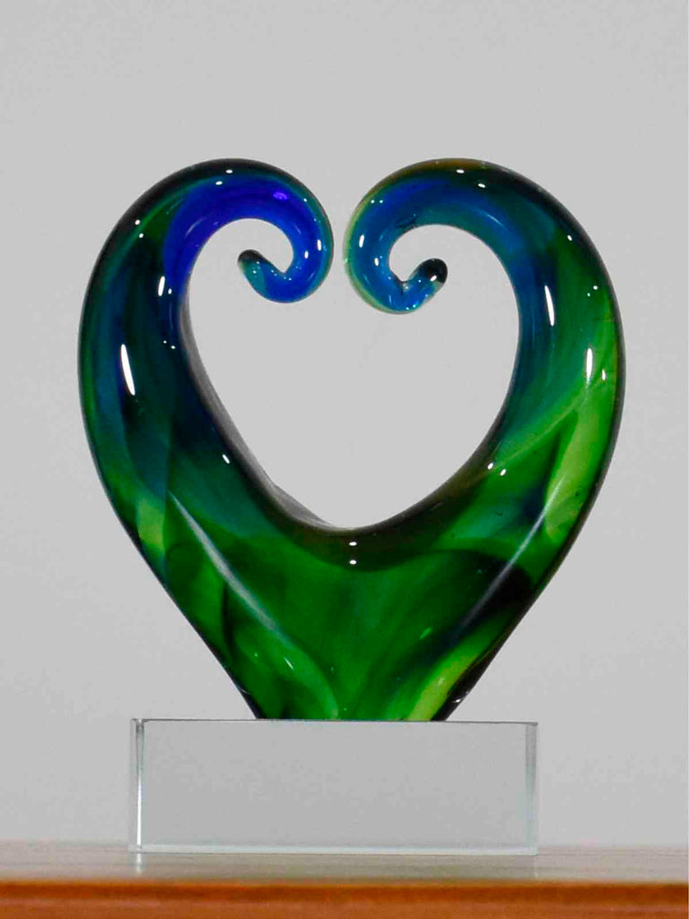 Koru Heart Green Blue 11 cm